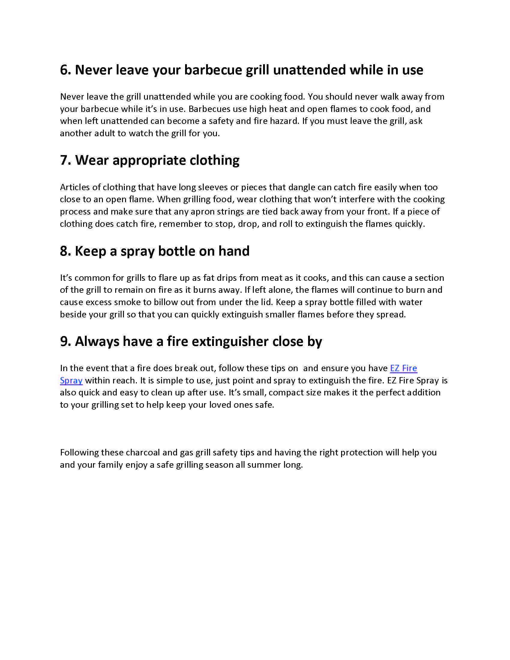 BBQ Safety - West Wawanosh Mutual Insurance